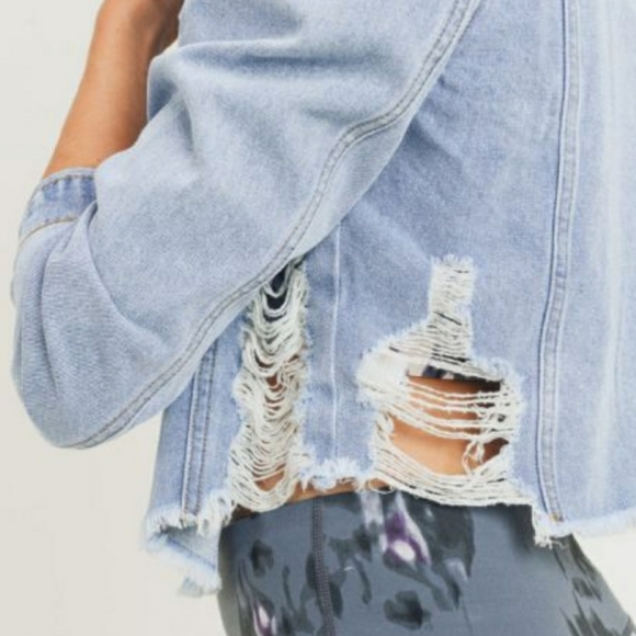 Torie Square | Jackets & Coats | Distressed Denim Jacket | Poshmark